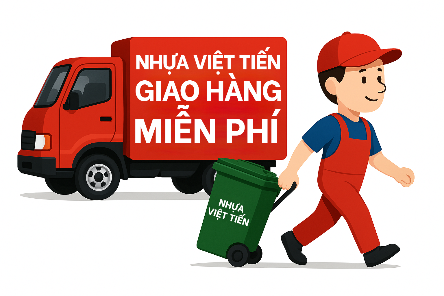 Thùng rác 360L HDPE có nắp, bánh xe tiện lợi, giá rẻ